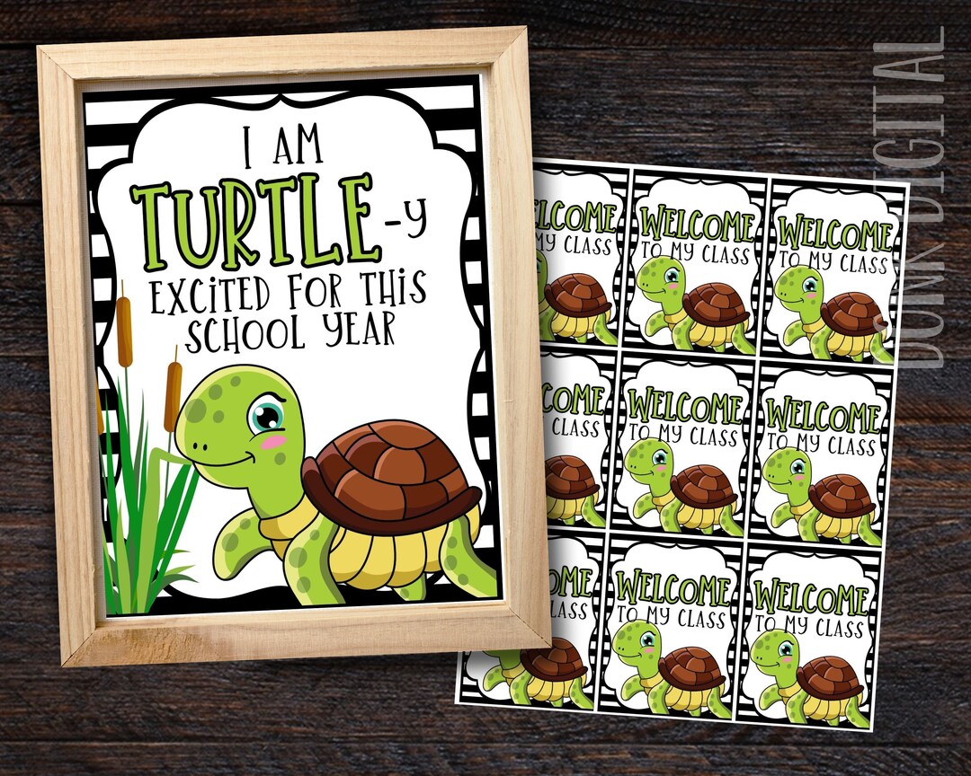 Turtle Welcome Back to School Sign & Tags (digital Download) - Etsy