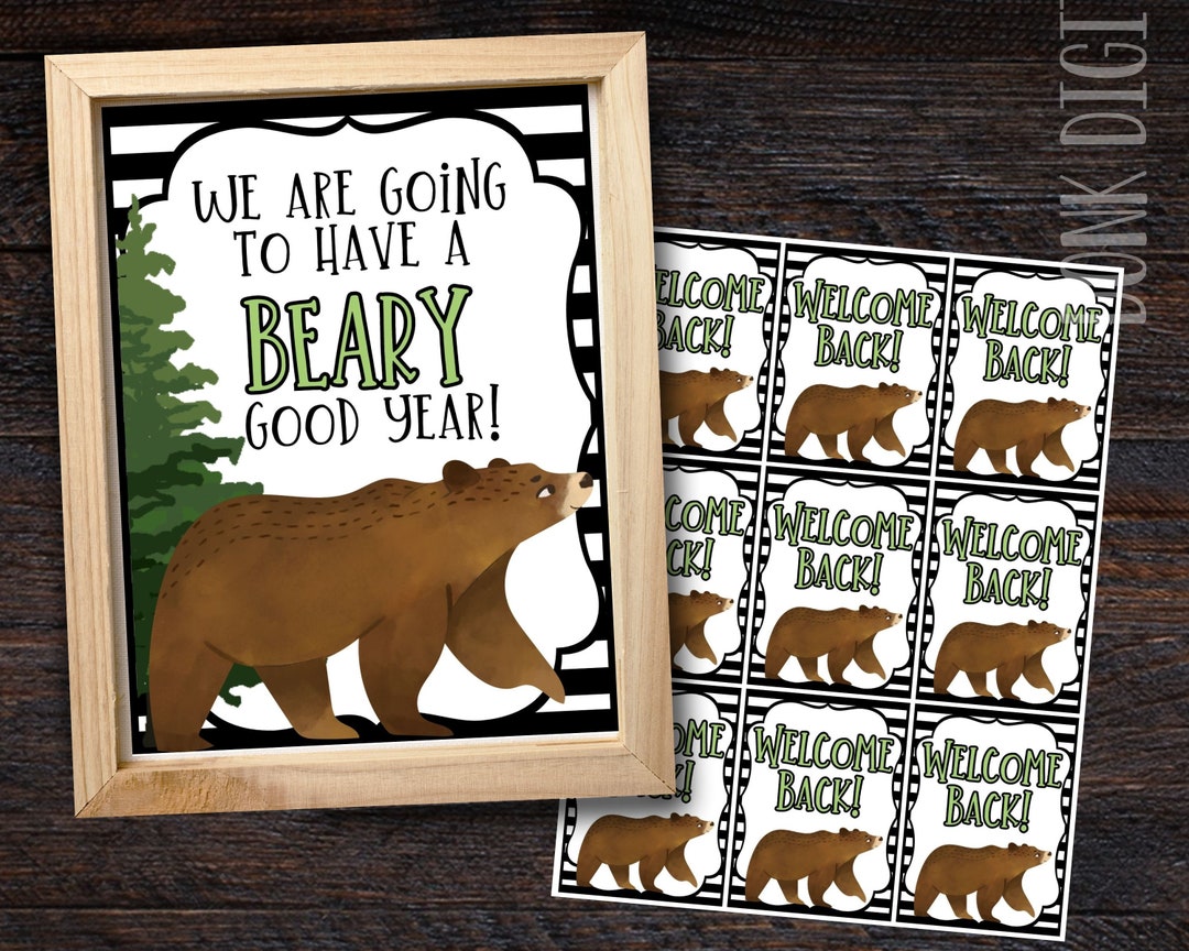 Beary Good Year Classroom Poster & Welcome Back Tags (digital Download ...
