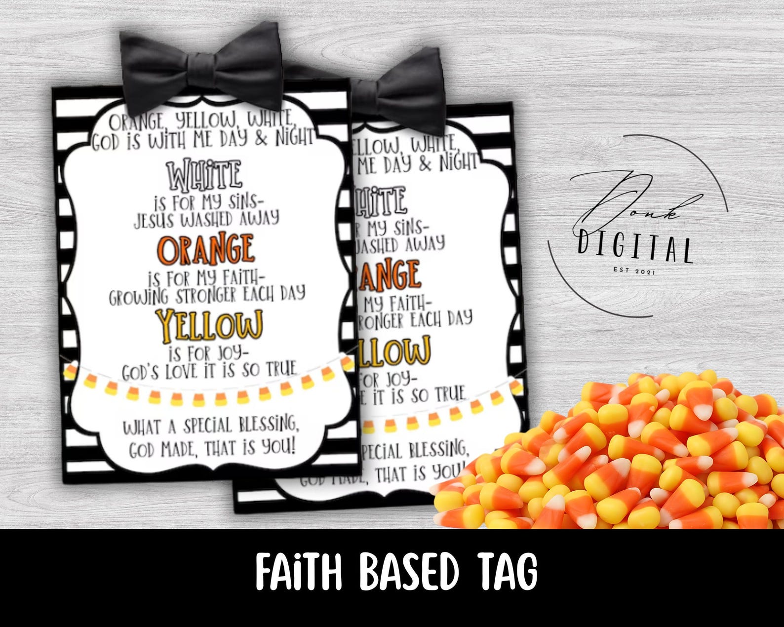 Candy Corn Prayer Tags: Christian Halloween Favors (PDF) - Etsy