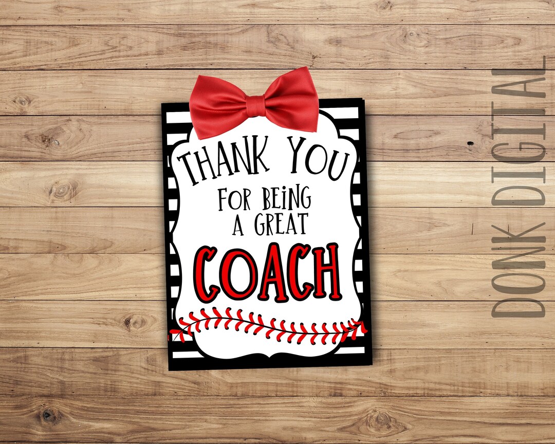 Baseball Coach Gift Tag – Team Thank You (PDF File) - Etsy