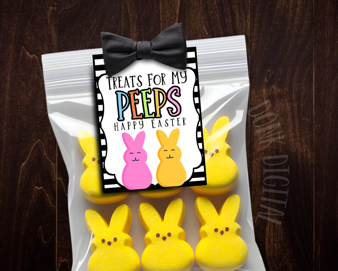 Treats for My Peeps Tag- Easter Tags - Easter Gift Tag - Peep Tag ...