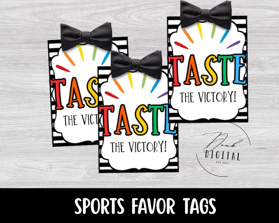 Taste the Victory Gift Tags: Sports Team Candy Tag (PDF File) - Etsy