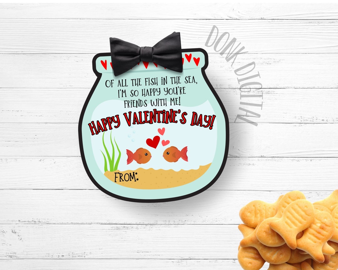 Goldfish Cracker Valentines -fish Valentine's- Printable Valentines ...