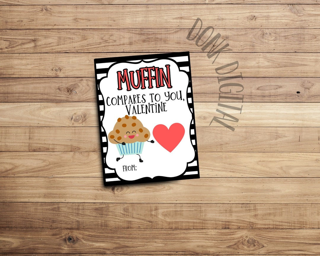 MUFFIN Compares to You Vaentine- Muffin Tag- No Candy Valentine ...