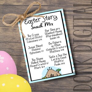 Easter Story Snack Mix Tag-bible Verse Easter Religious Tag - Etsy