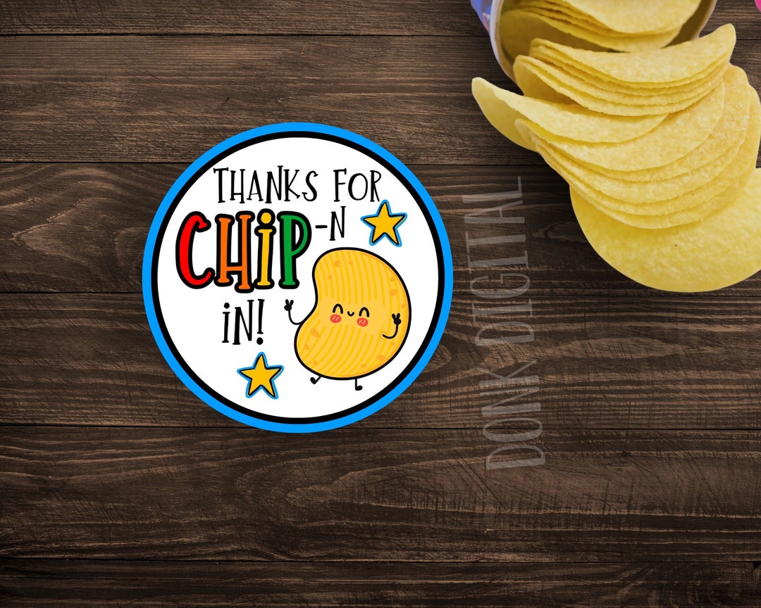 Thanks for Chipn In- Chip Appreciation Tag- Thank You- Volunteer Gift ...