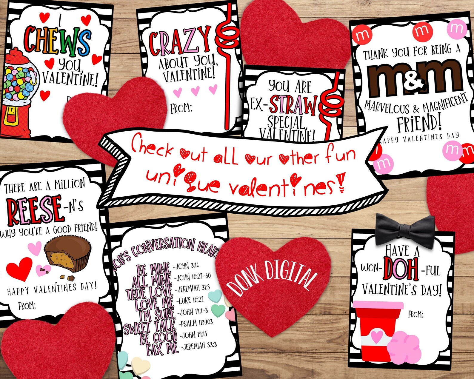 No Candy Valentines: Printable Class Valentine Handout (PDF) - Etsy