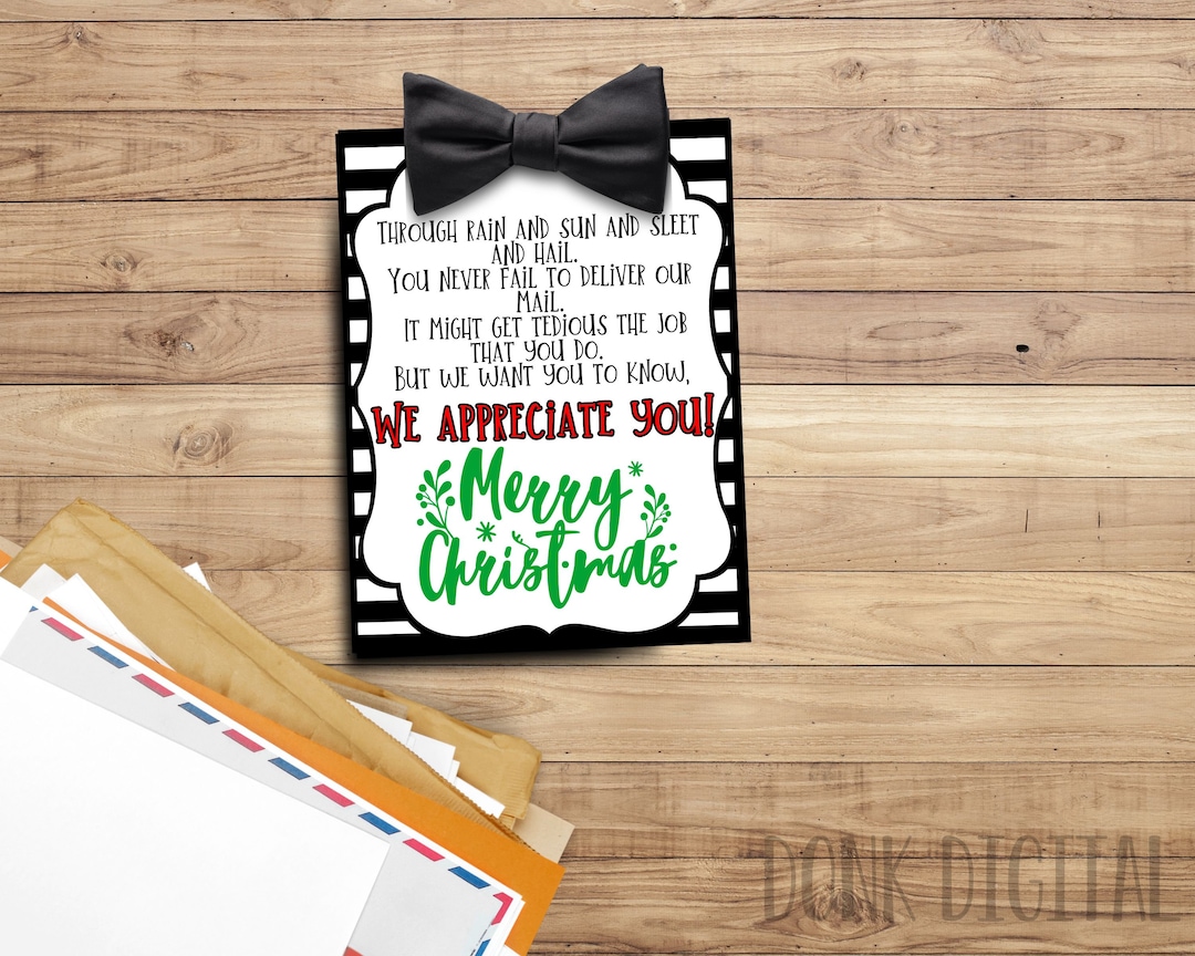 Merry Christmas Mailman- Package Delivery Appreciation - Christmas ...