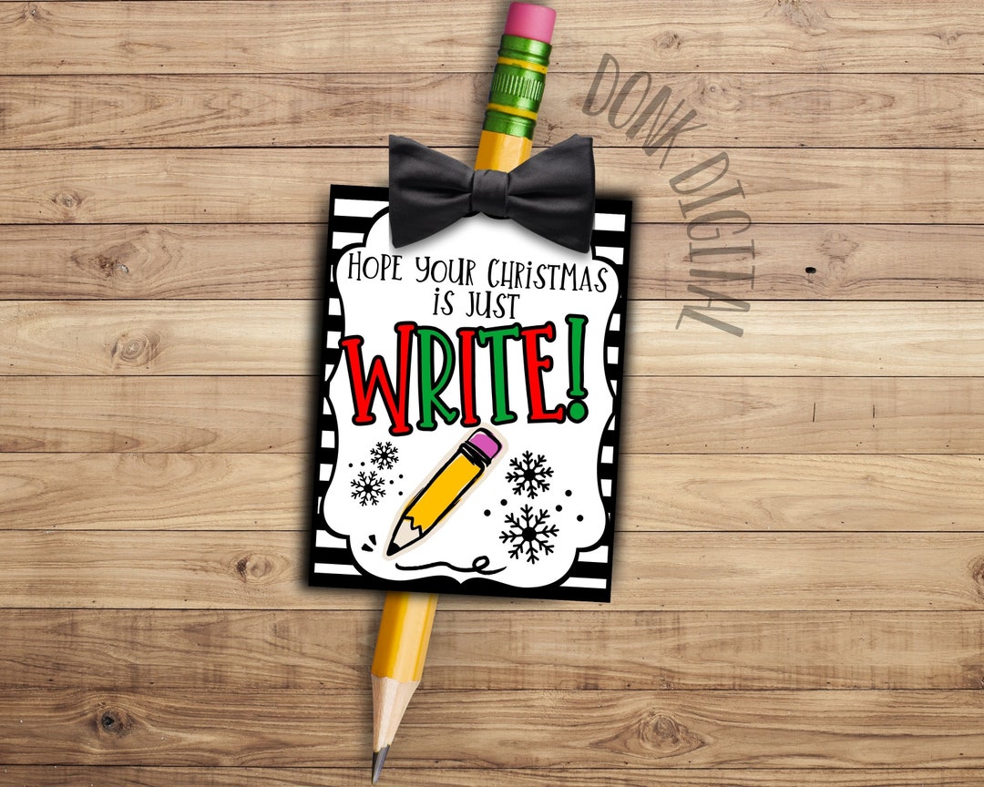 Hope Your Christmas is Just WRITE - Christmas Gift Tag-friend Gift ...