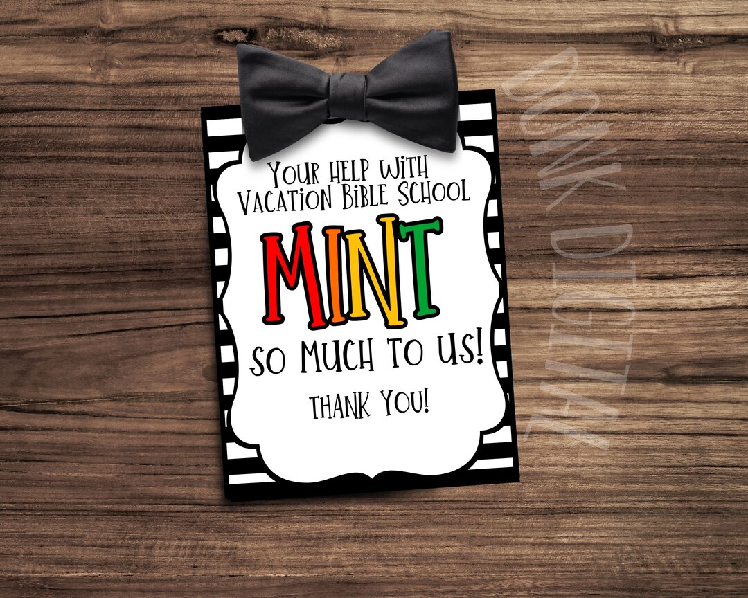 Thank You Vacation Bible School Tag - Sunday School Printable - Church ...