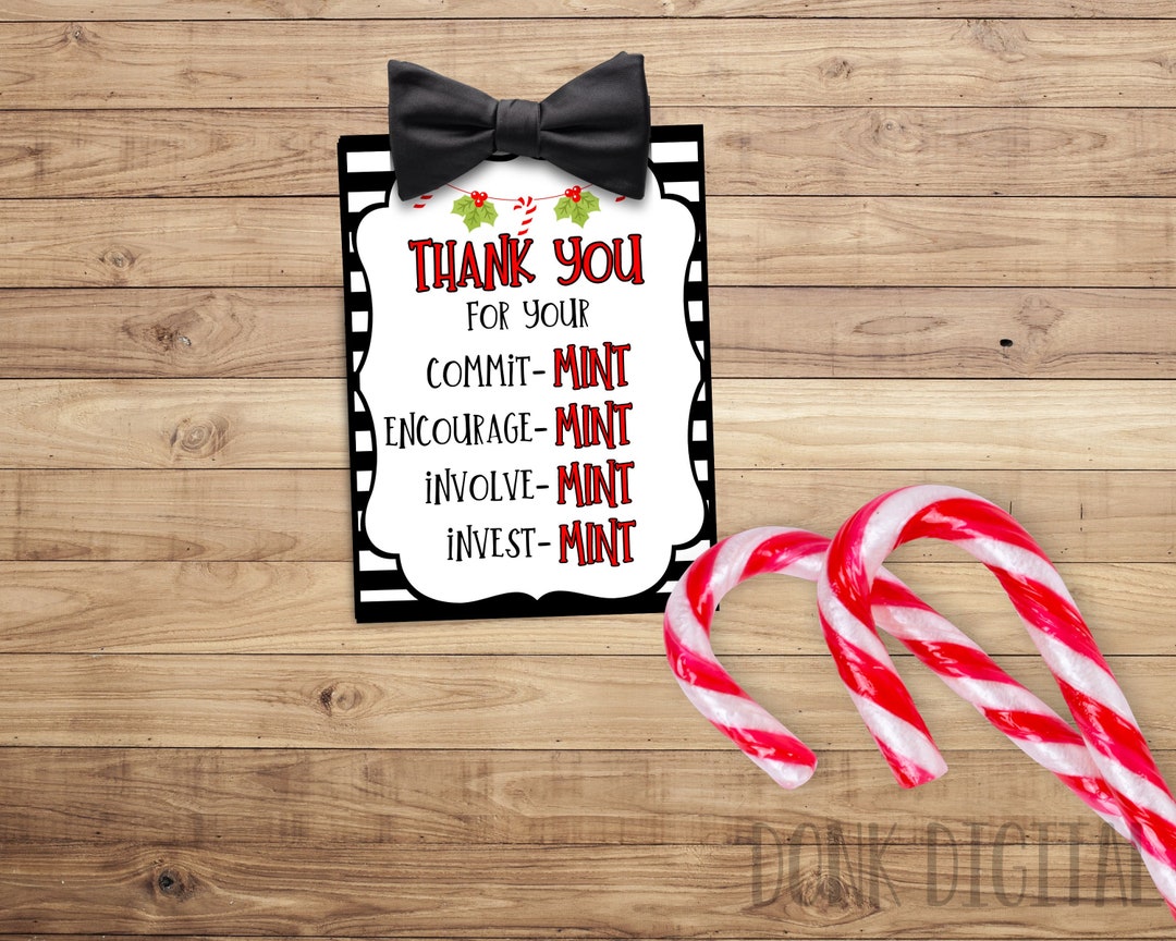 Christmas Mint Appreciation Tag - Appreciation Tag- Teacher ...