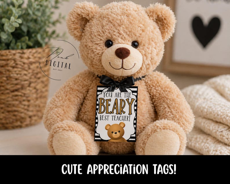 Bear Teacher Gift Tag: Printable (PDF) - Etsy