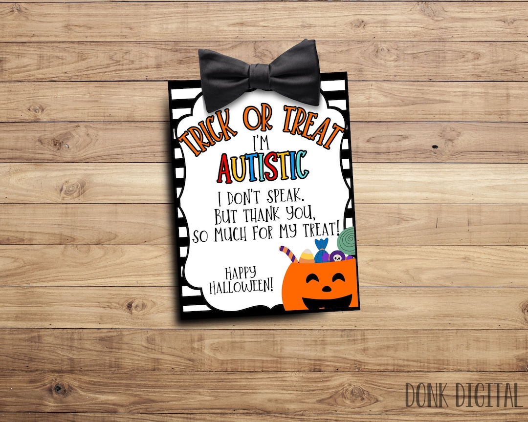 Autistic Halloween Treat Tags: Non Verbal Trick or Treat (PDF) - Etsy