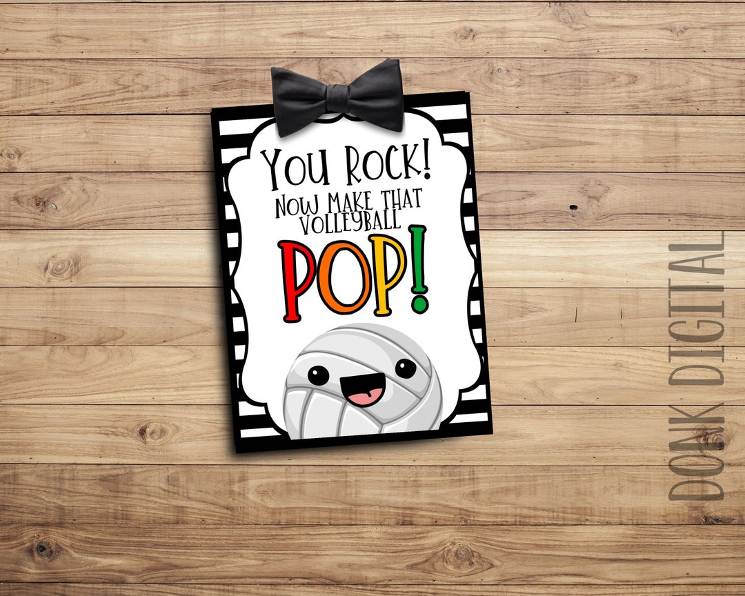 You Rock Now Make That Volleyball POP- Good Luck Tag - Team Gift Tags ...