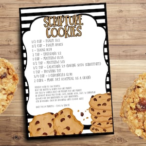 Scripture Cookies Printable Recipe Bible Verse Religious - Etsy