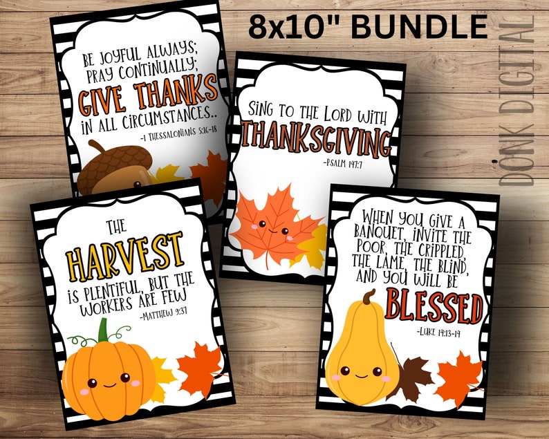 Thanksgiving Church Sign Printable Bundle: Sunday School Decor (digital ...