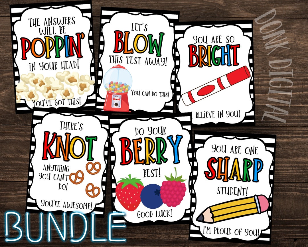 Testing Encouragement Tags Bundle: Student Motivation (PDF) - Etsy