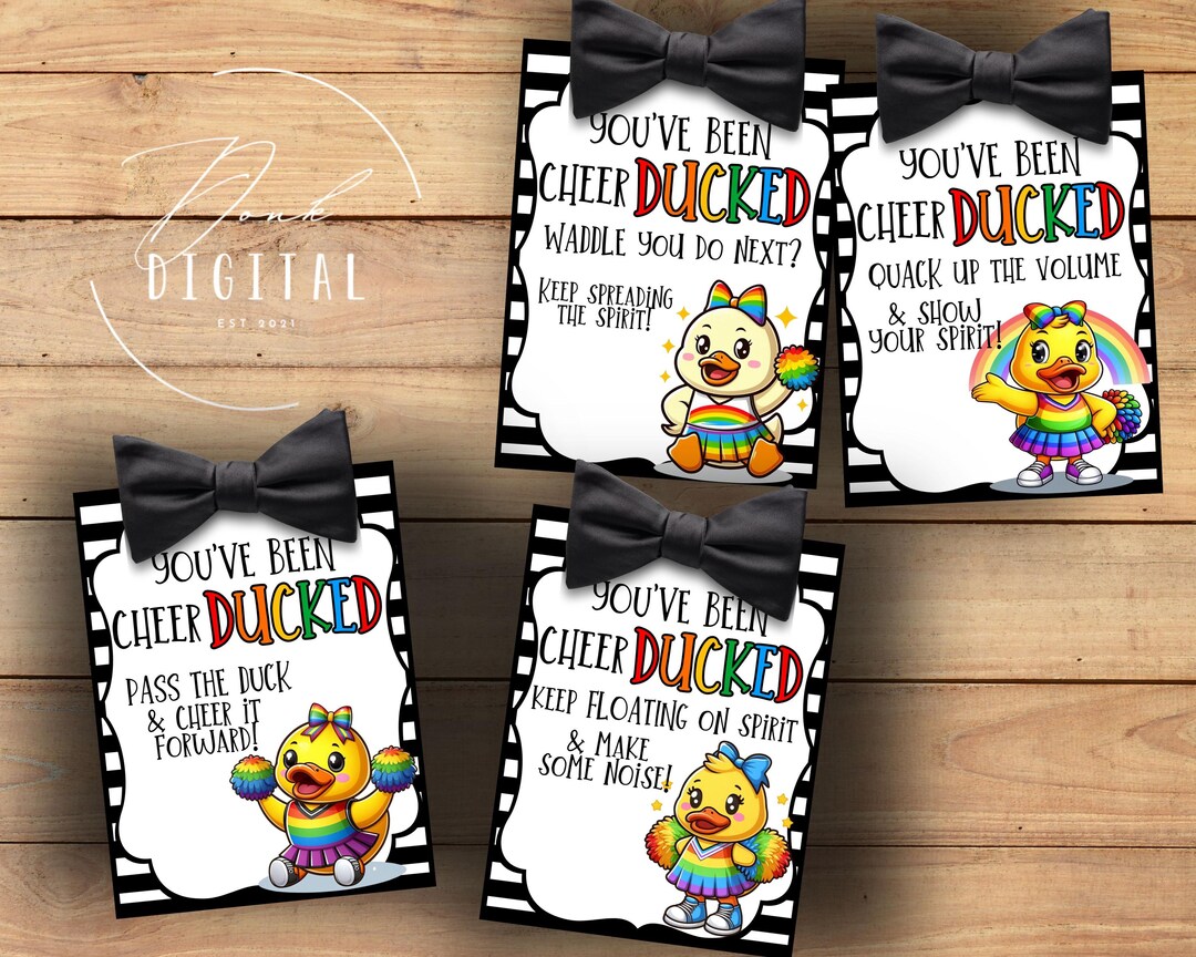 Cheer DUCKED BUNDLE- Good Luck Favor Tags- PDF File Instant Download ...