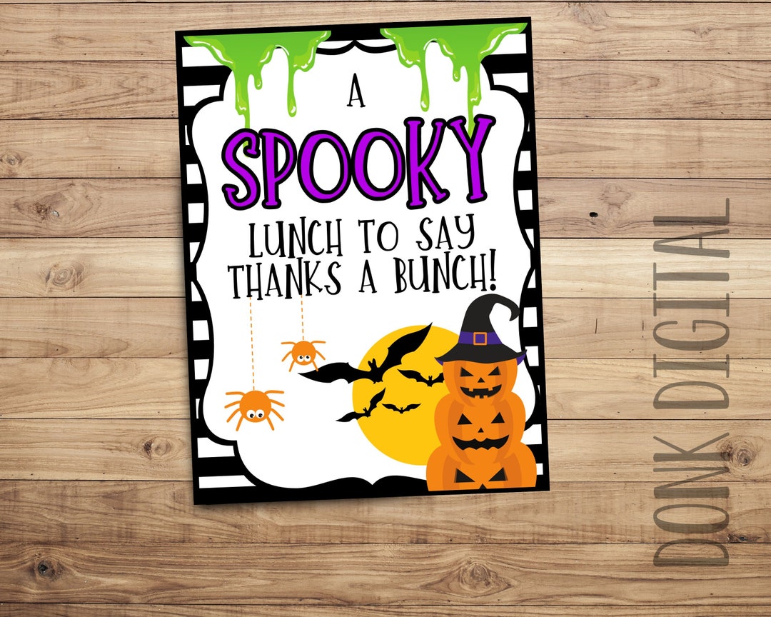 A SPOOKY Lunch to Say Thanks a Bunch- Employee Appreciation- Teacher ...