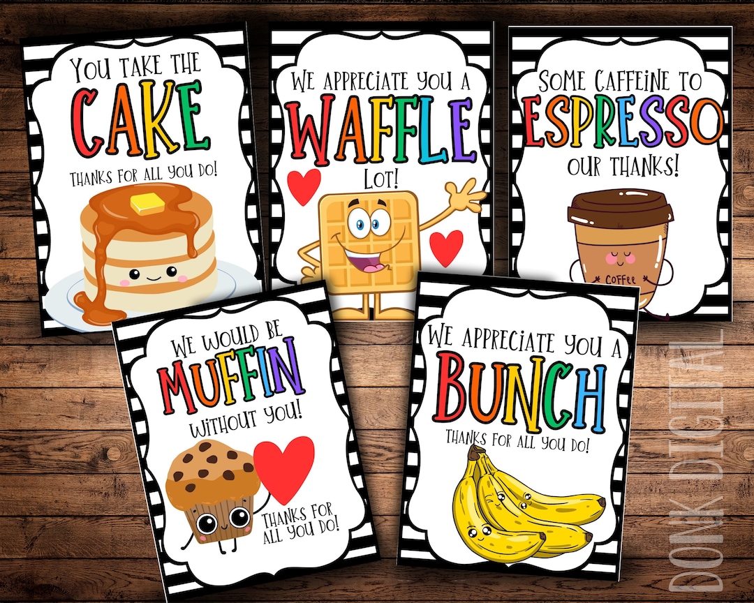Employee Breakfast Appreciation Signs | 5 Printable 8.5"x11" Signs ...