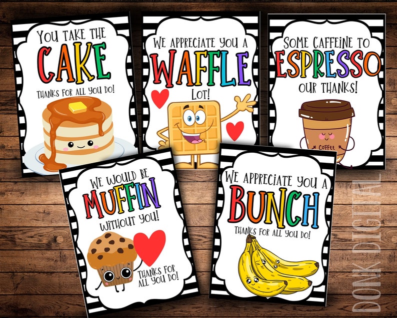 Breakfast Appreciation Sign BUNDLE: Printable (PDF) - Etsy