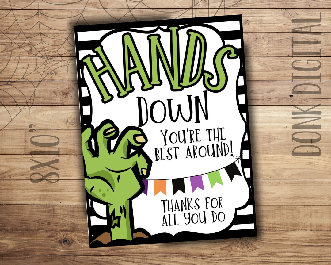 Halloween Staff Appreciation Sign: Zombie Hands Thank You (PDF) - Etsy