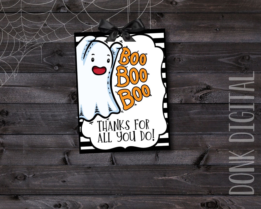 BOO Thanks for All You Do - Trick or Treat Tags- Halloween Candy Tag ...