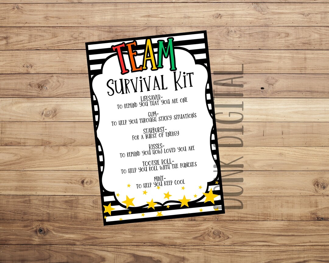 Team Survival Kit Tag - Staff Appreciation Gift Tags - Employee ...