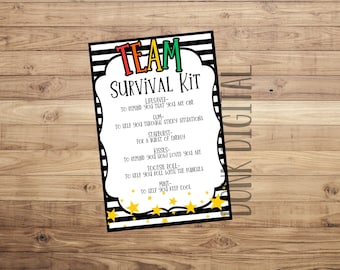 Team Survival Kit Tag Staff Appreciation Gift Tags Employee Emergency ...