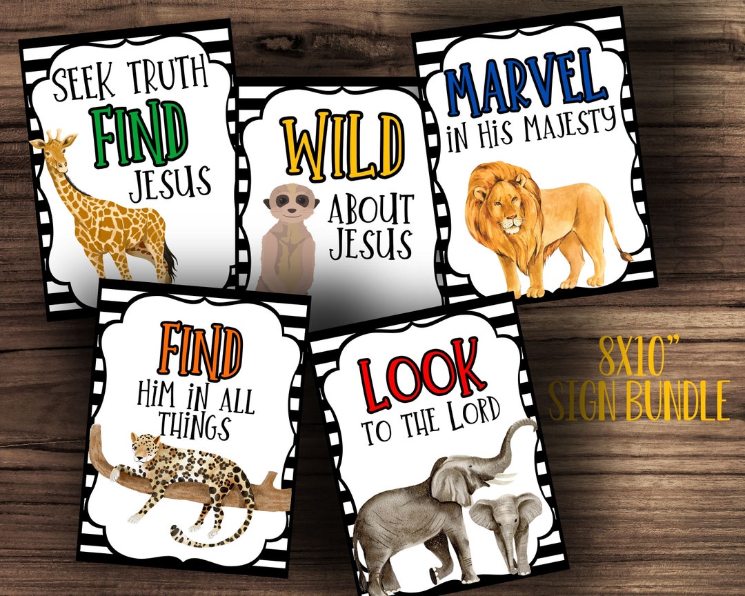 Vacation Bible School Bundle- Signs and Tags- Sunday School Printable ...