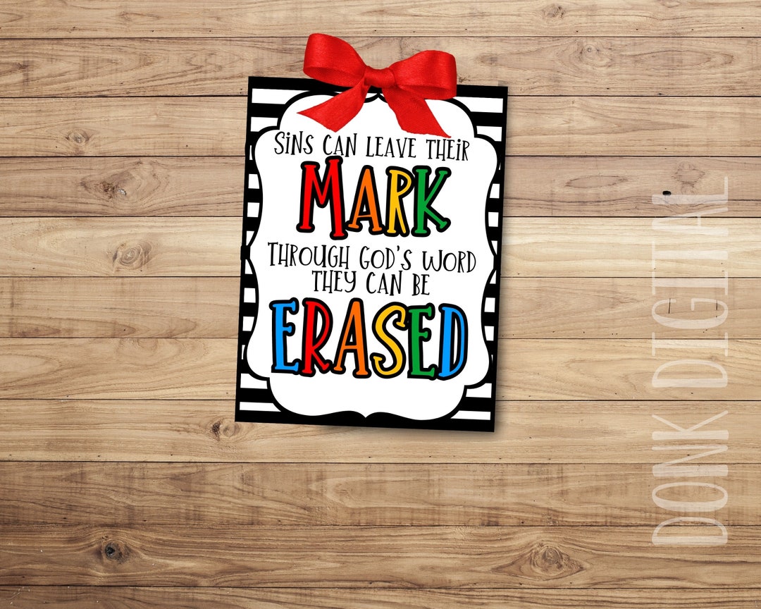 Sins Erased Printable Tags: Sunday School, VBS (PDF) - Etsy