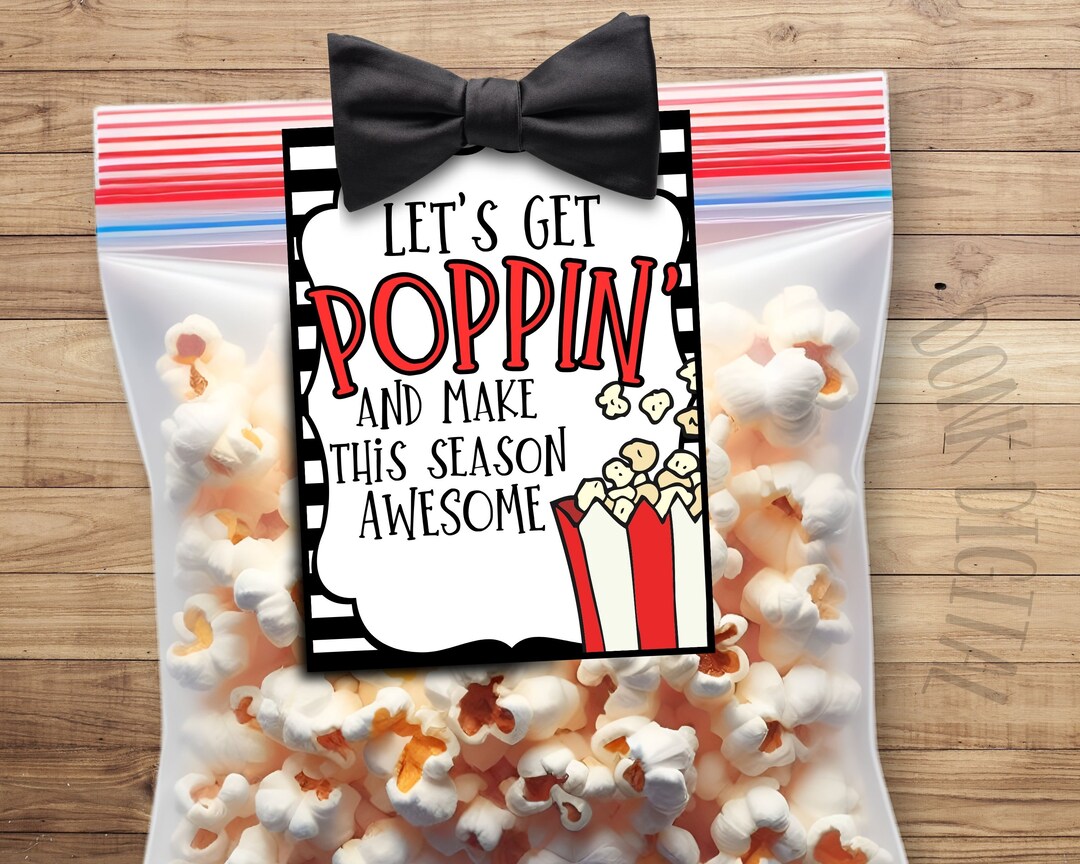 Sports Team Popcorn Gift Tag Printable – Good Luck Favor (PDF) - Etsy