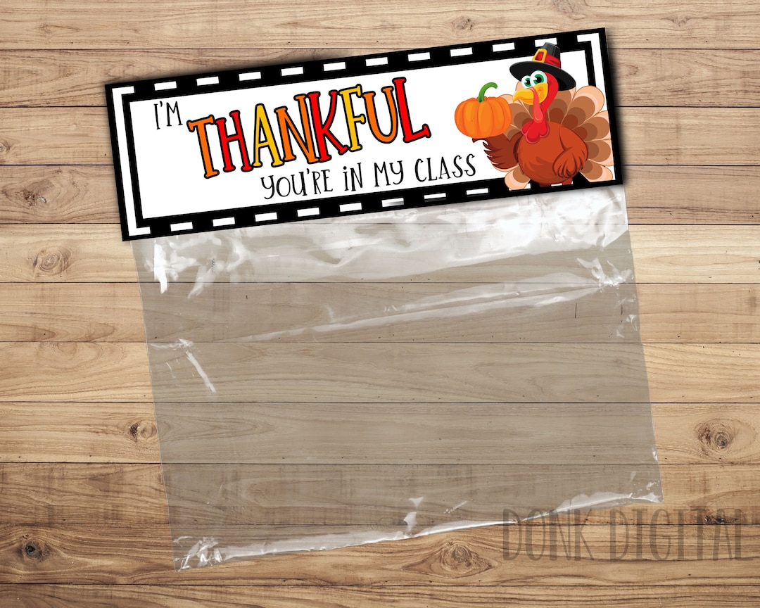 I'm THANKFUL You're in My Class- School Printable - Church Printable ...