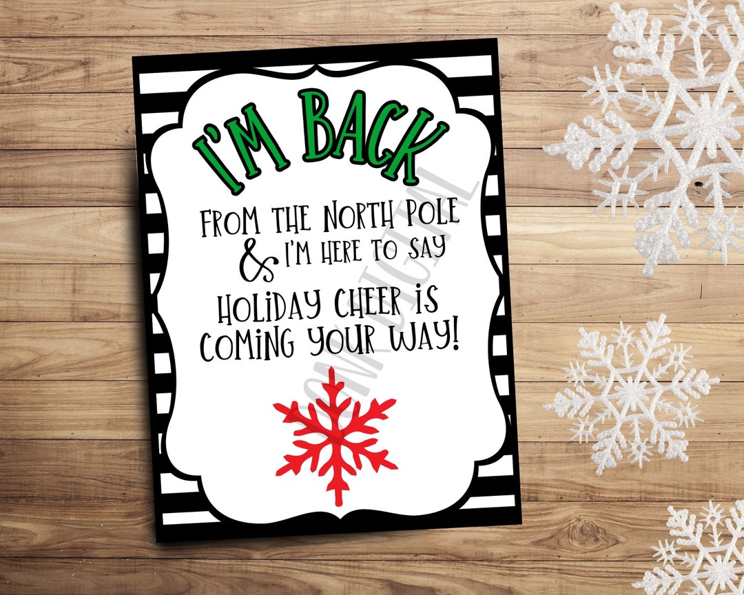 Elf Arrival Note: 'i'm Back' Christmas Tradition (PDF) - Etsy