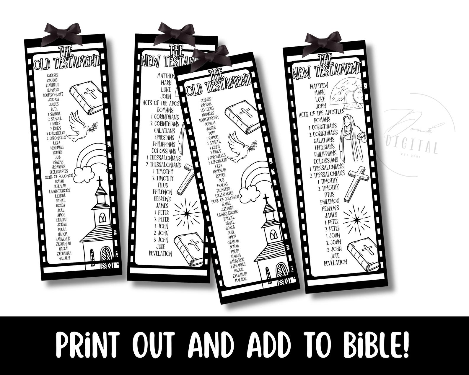 Bible Bookmarks: Old & New Testament Printable (PDF) - Etsy