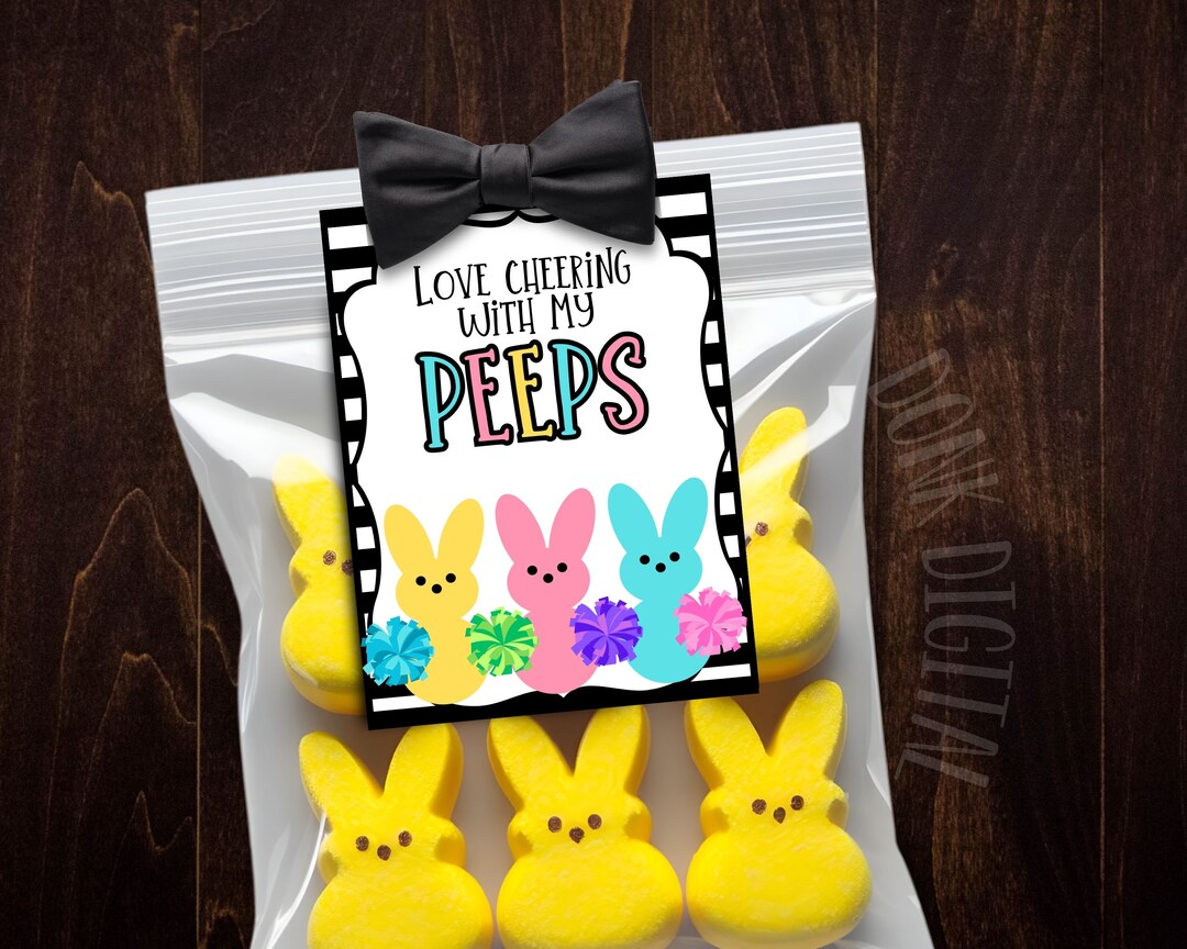 Love Cheering With My PEEPS- Good Luck Favor Tags- PDF File Instant ...