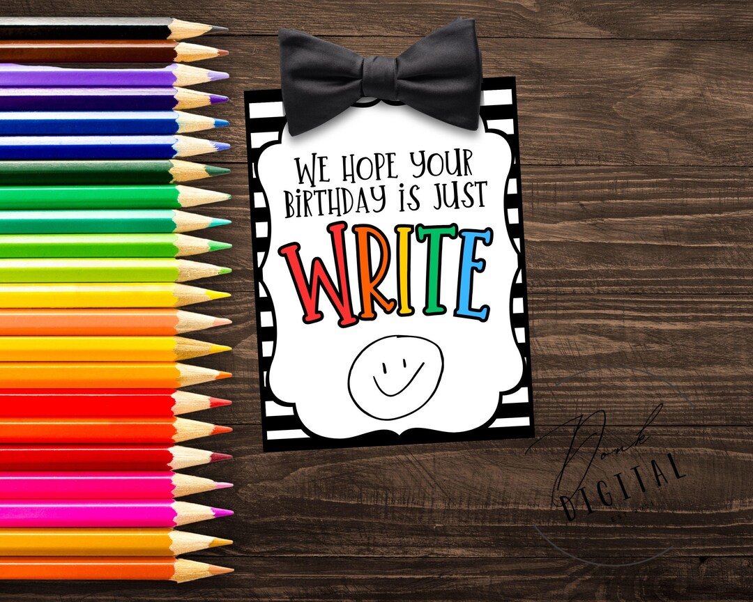 Printable Birthday Pencil Gift Tags: Teacher Classroom Gifts (PDF ...