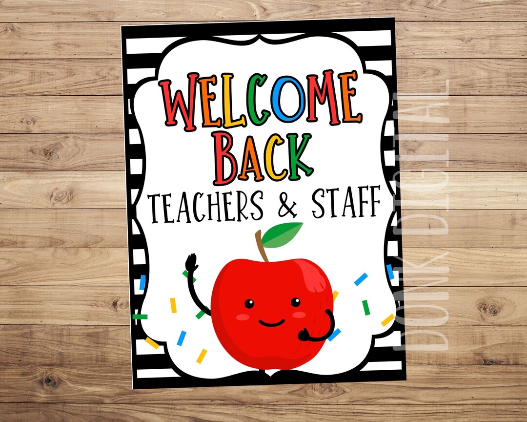 Welcome Back to School Sign- 8x10- Wall Decor- Classroom Poster- School ...