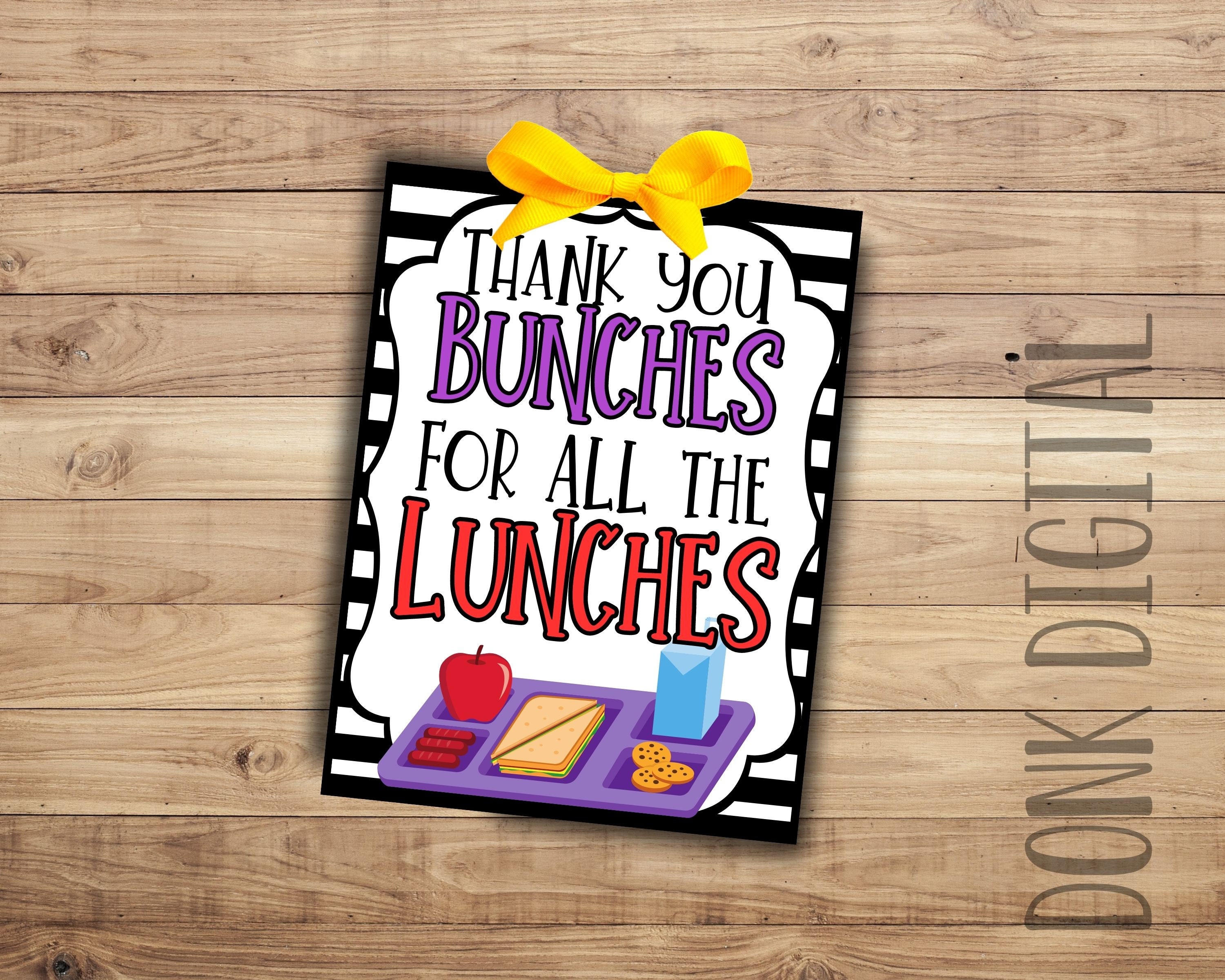 Lunch Staff Appreciation Gift Tags: Printable (PDF) - Etsy