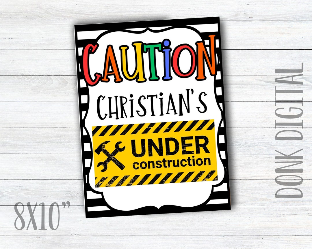 Christian Under Construction Sign: VBS Decor Printable (8x10) (PDF ...