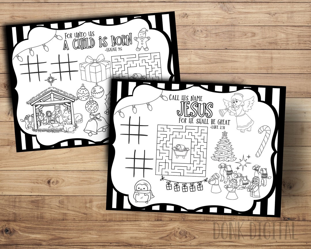 Religious Christmas Placemats - Printable Placemats- Christmas Table ...
