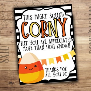 Candy Corn Appreciation Sign: Halloween Thank You Gift (PDF) - Etsy