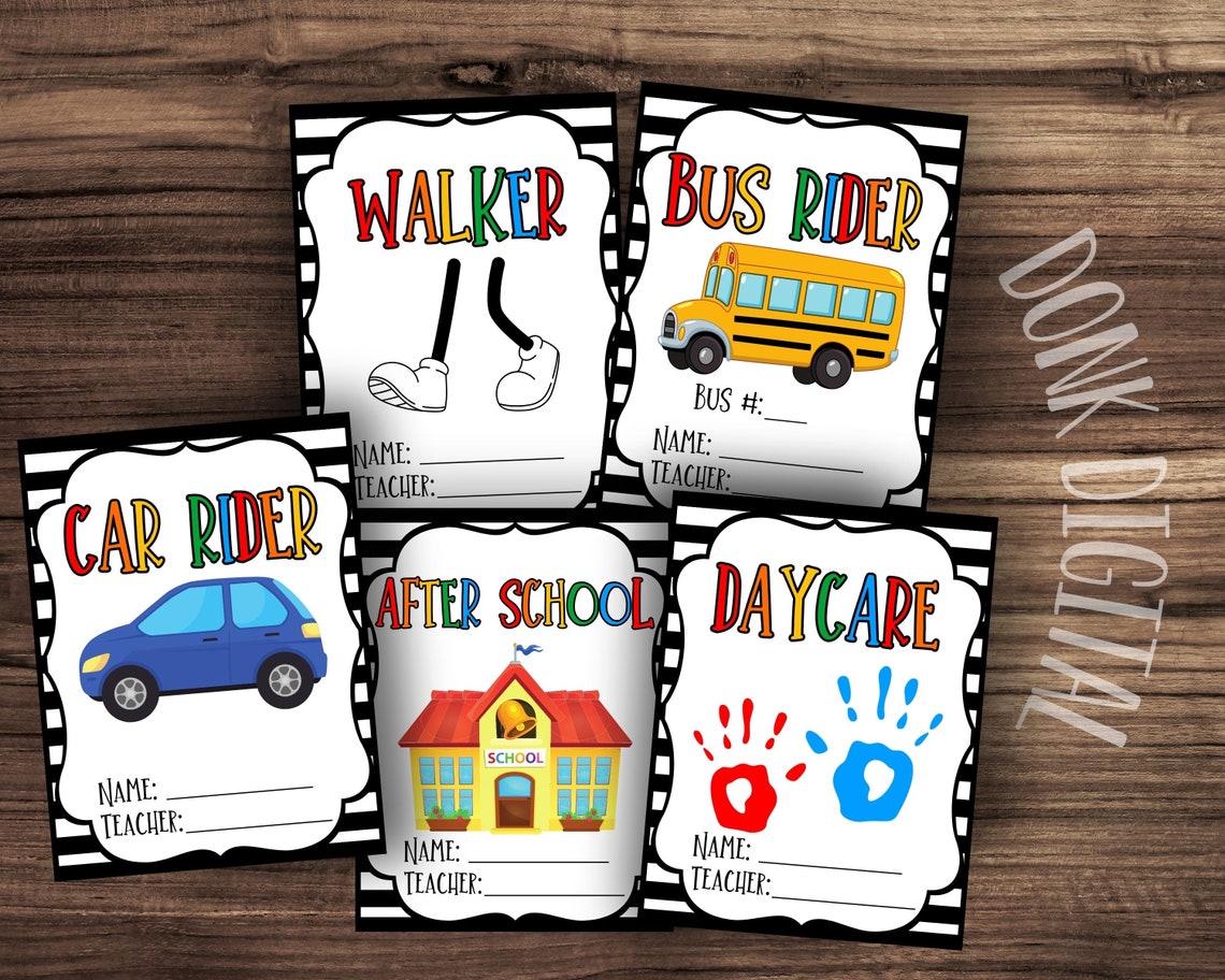 School Dismissal Tags: Transportation Clip Art (digital Download) - Etsy