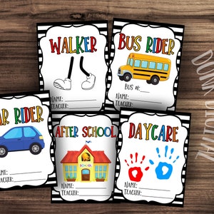 School Dismissal Tags- Transportation Tags- Back to School- How We Go ...