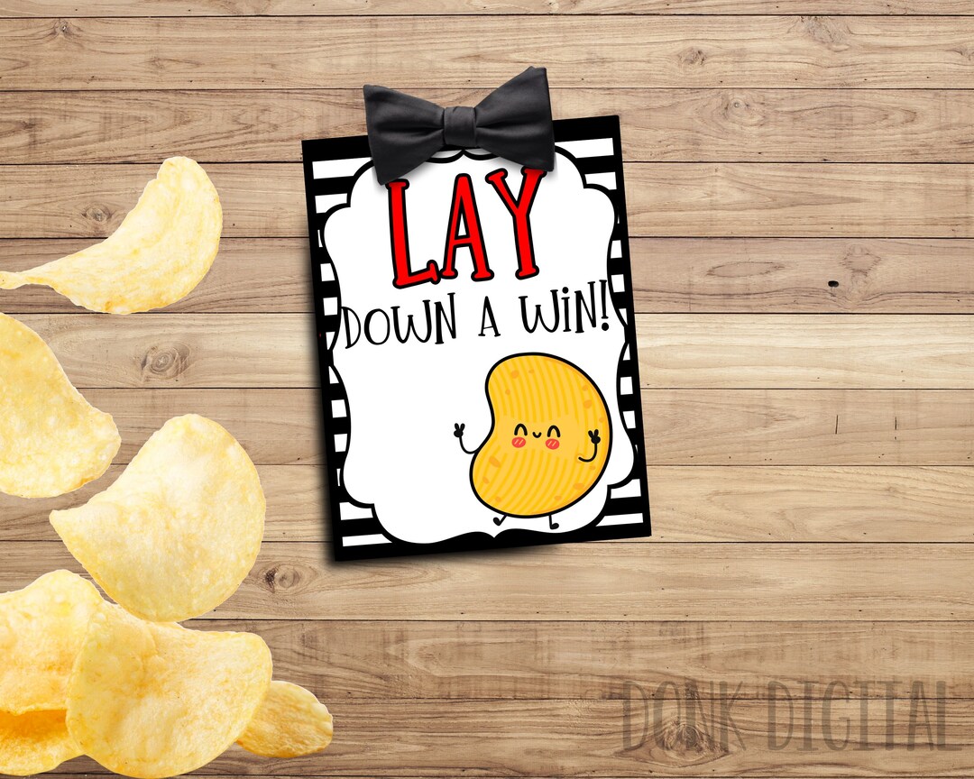 LAY Down a Win- Good Luck Tag - Team Gift Tags- Competition Gift-potato ...
