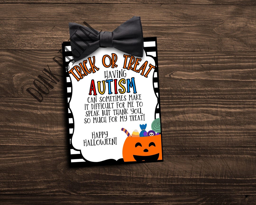 Non Verbal Halloween Tags- Autistic Halloween- Non Verbal Trick or ...