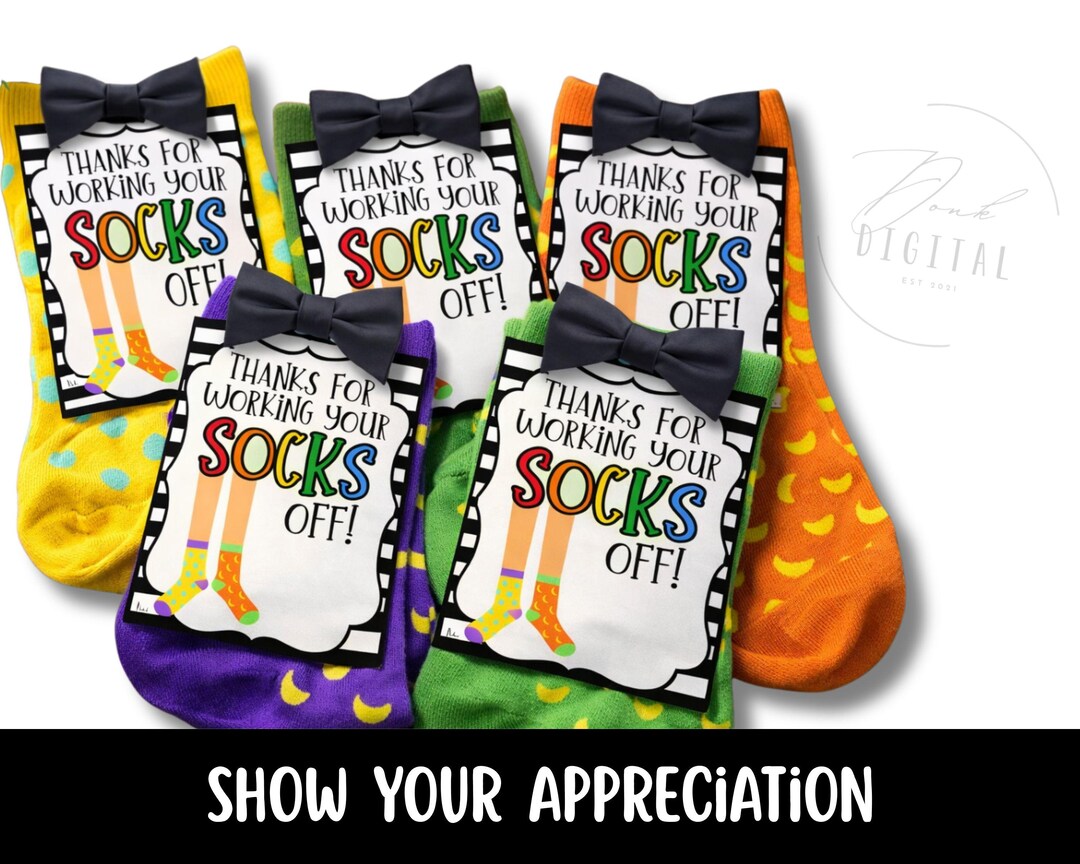 Sock Thank You Tags: Printable Teacher, Staff Gift (PDF) - Etsy