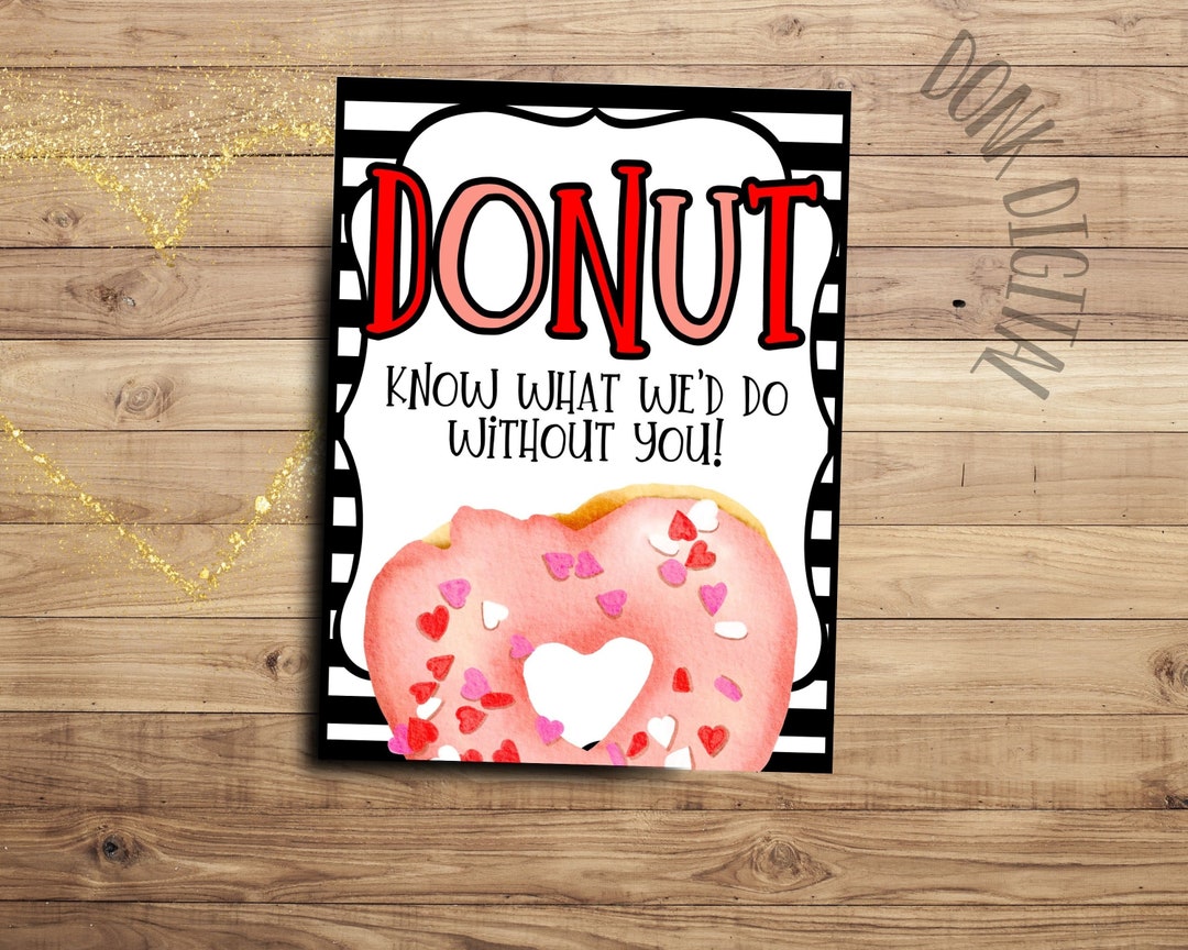 Donut Appreciation Sign: Teacher, Employee Thank You (PDF) - Etsy