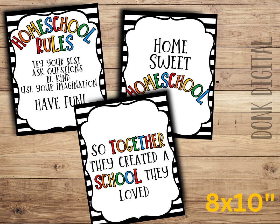 Homeschool Decor Sign Bundle: Rules, Home Sweet Homeschool (PDF) - Etsy