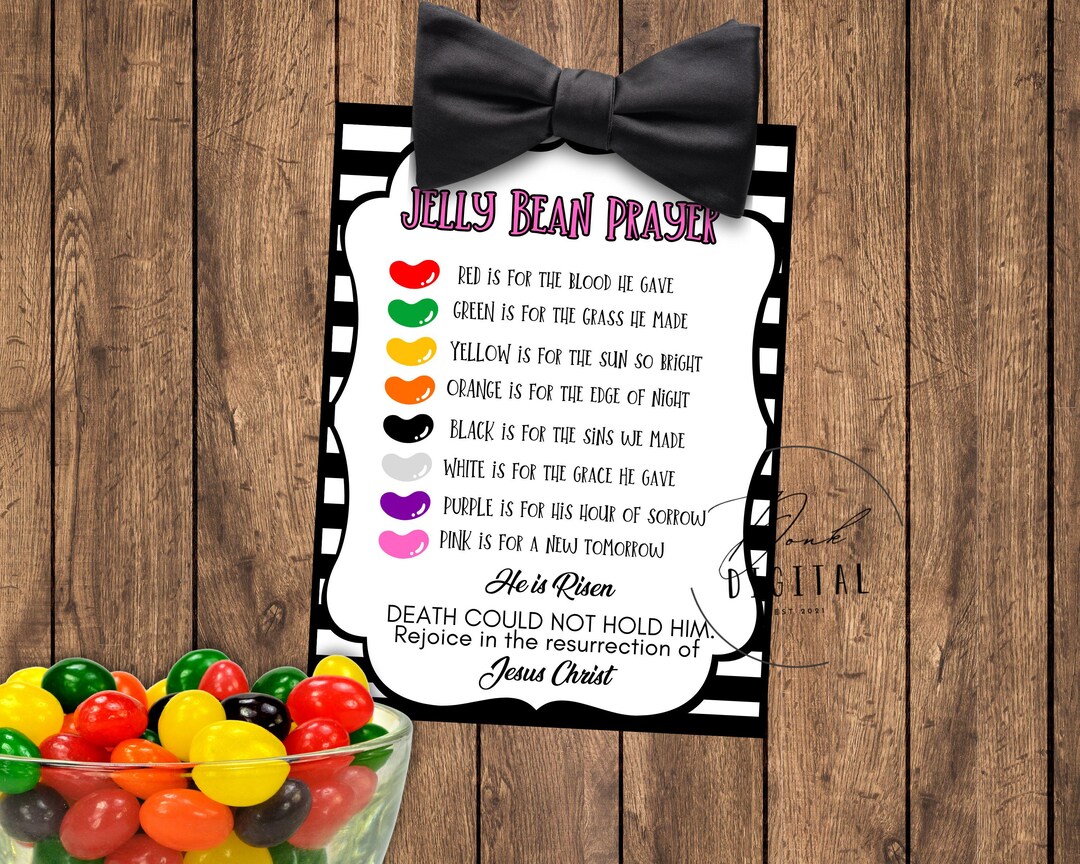 Jelly Bean Prayer Tags: Easter Bible Verse Printable (digital Download ...